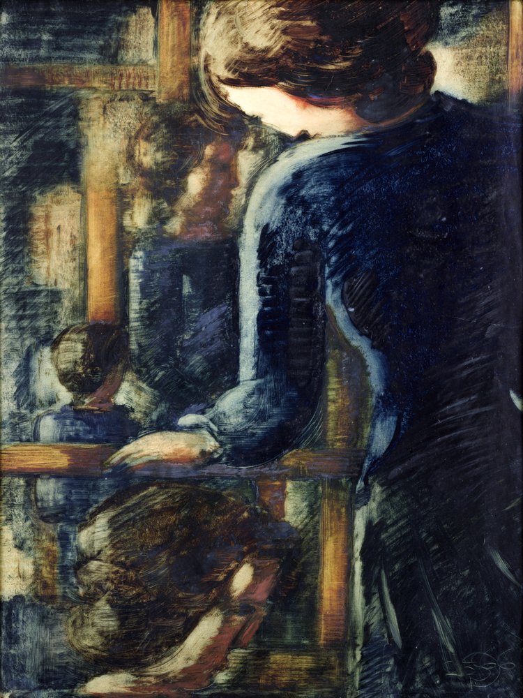 Three Girls (and a Head in Profile) by Oskar Schlemmer